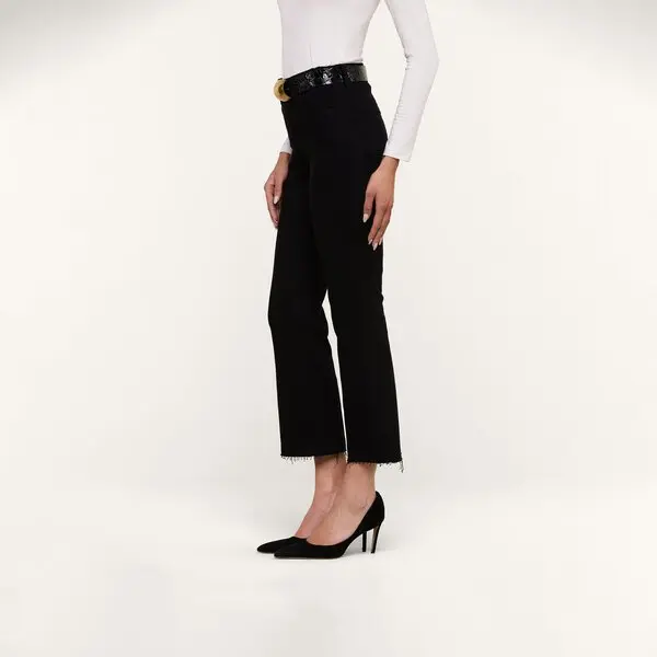 L'Agence Kendra Cropped Flare Jean - Black