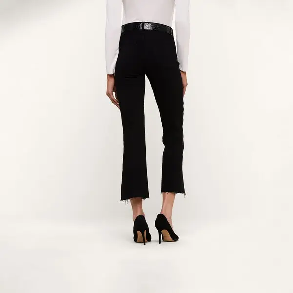 L'Agence Kendra Cropped Flare Jean - Black