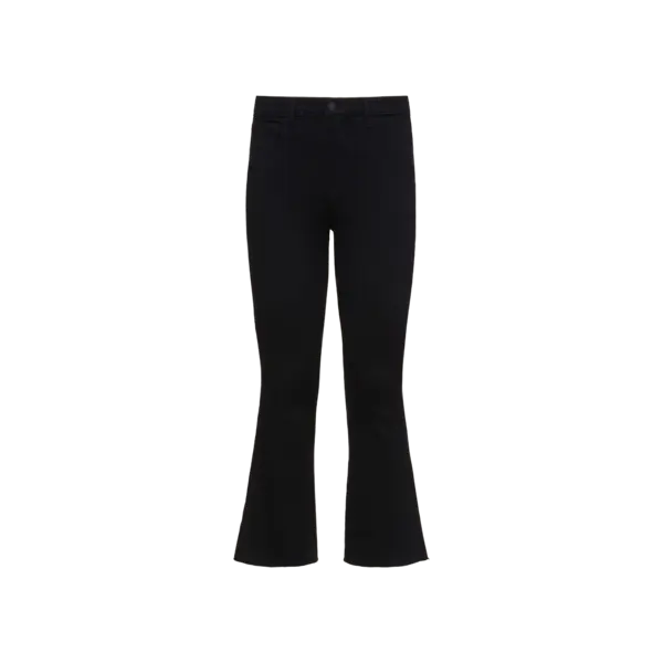 L'Agence Kendra Cropped Flare Jean - Black