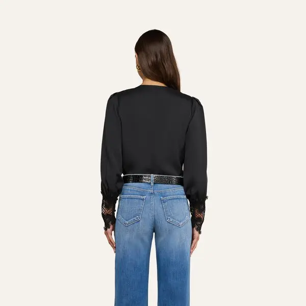 L'Agence Ava Blouse Top - Black