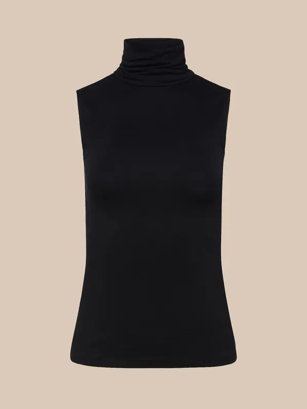 L'Agence Ceci Sleeveless Turtleneck - Black