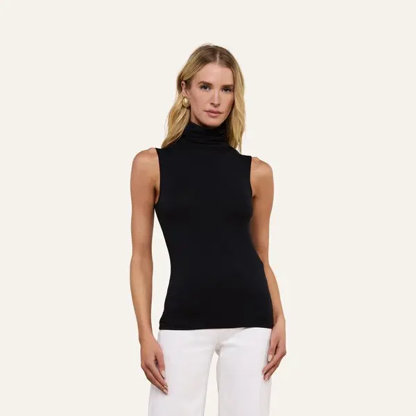 L'Agence Ceci Sleeveless Turtleneck - Black