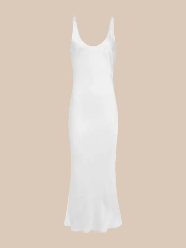 L'Agence Akiya Satin Maxi Dress - White