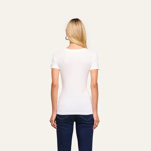L'AGENCE Cory Cotton Scoopneck T-shirt - White