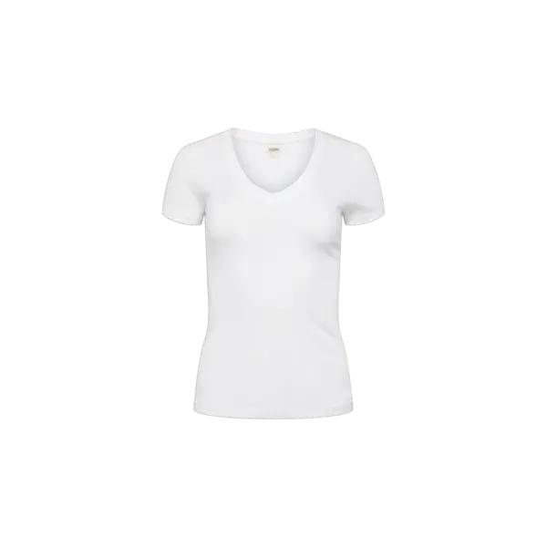 L'AGENCE Cory Cotton Scoopneck T-shirt - White
