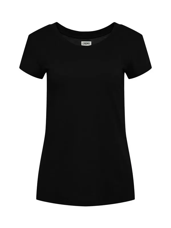 L'Agence Cory Cotton Scoopneck T-shirt - Black