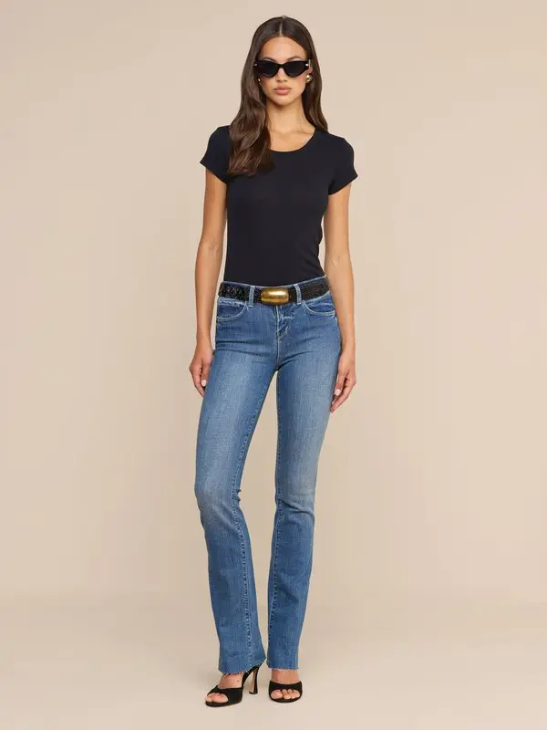L'Agence Cory Cotton Scoopneck T-shirt - Black