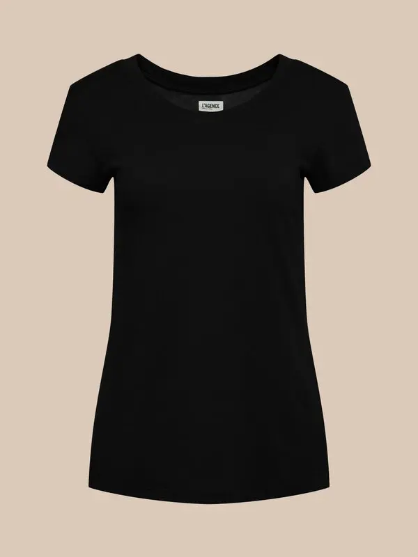 L'Agence Cory Cotton Scoopneck T-shirt - Black
