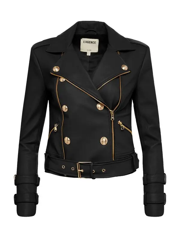 L'Agence Billie Belted Leather Jacket