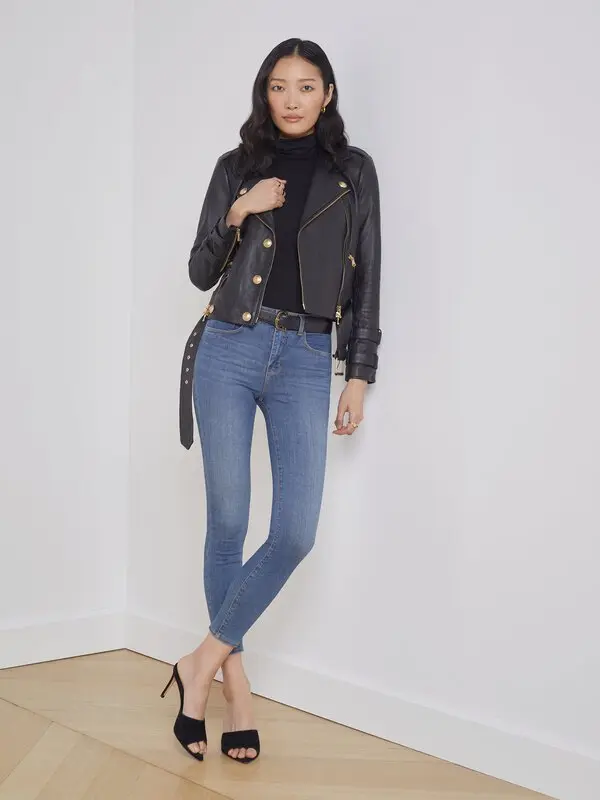 L'Agence Billie Belted Leather Jacket
