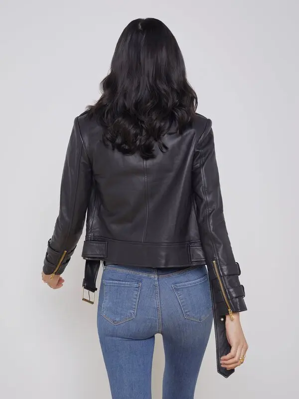 L'Agence Billie Belted Leather Jacket