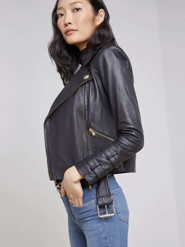 L'Agence Billie Belted Leather Jacket