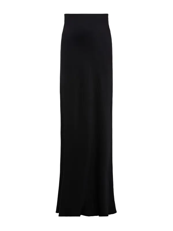 L'Agence Zeta Satin Maxi Skirt - Black