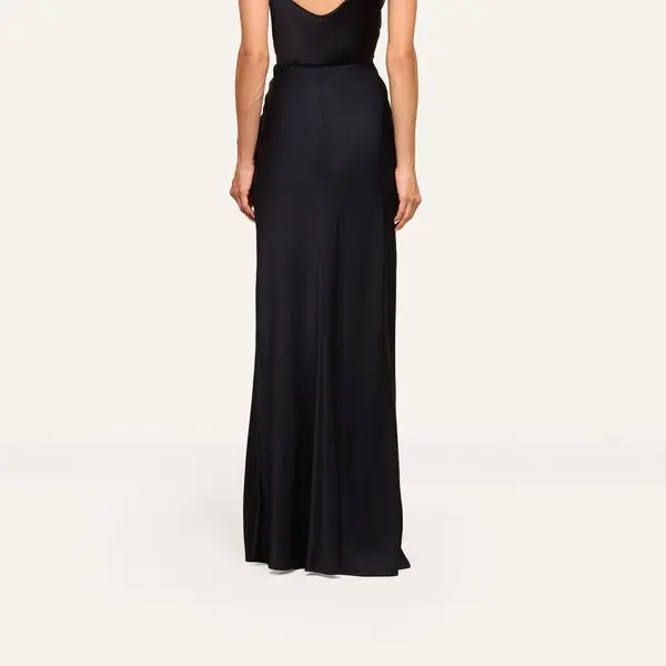 L'Agence Zeta Satin Maxi Skirt - Black