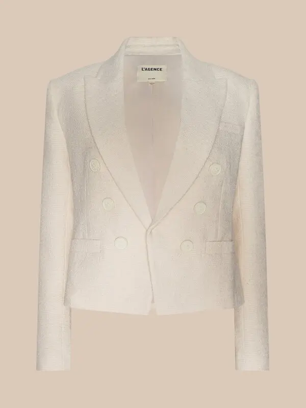 L'Agence Brooke Tweed Blazer - Ecru