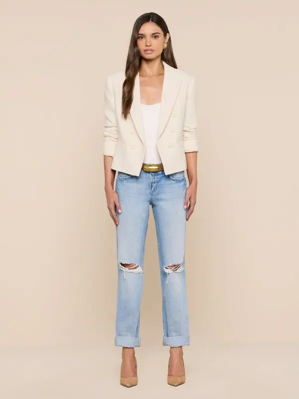 L'Agence Brooke Tweed Blazer - Ecru