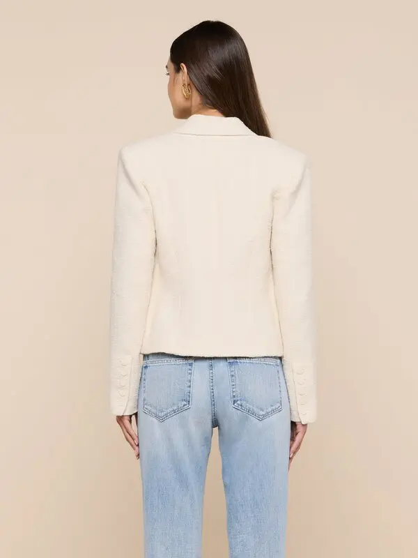 L'Agence Brooke Tweed Blazer - Ecru
