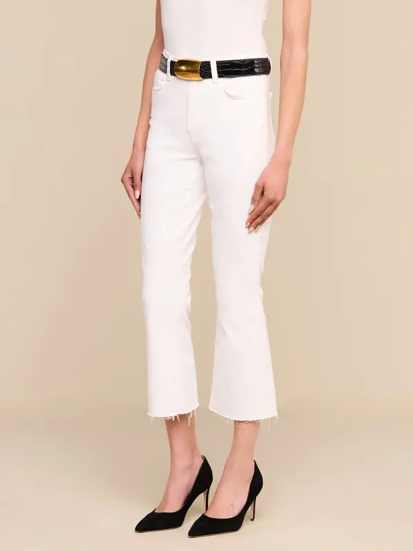 L'Agence Kendra Cropped Flare Jean - Blanc