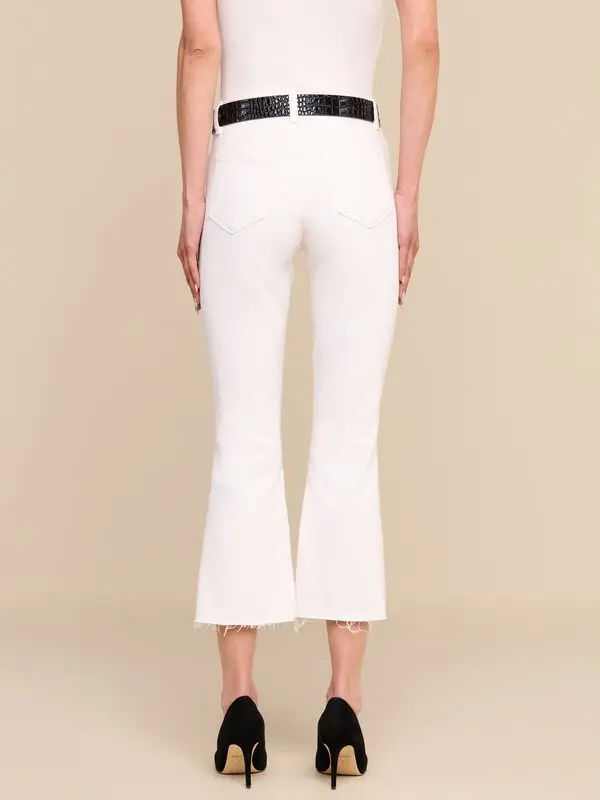 L'Agence Kendra Cropped Flare Jean - Blanc