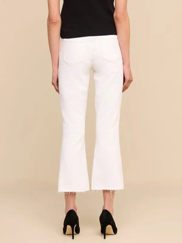 L'Agence Kendra Cropped Flare Jean - Blanc