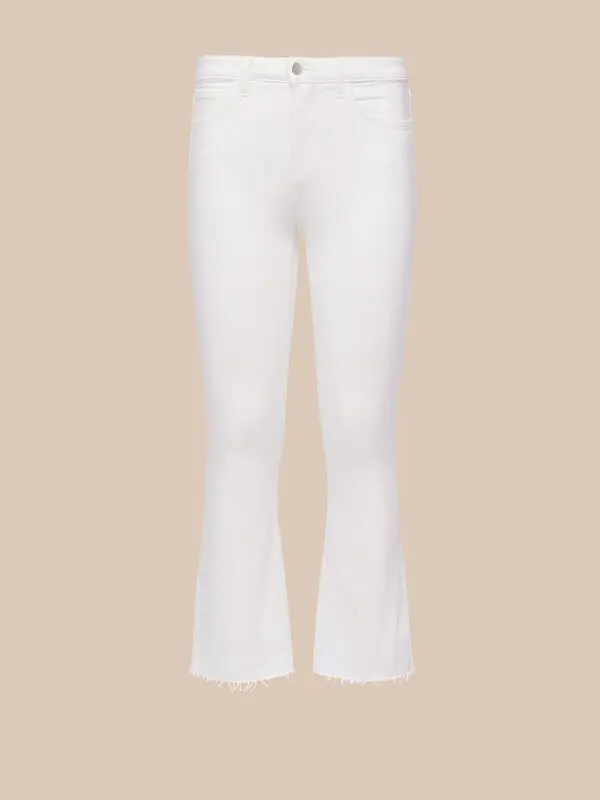 L'Agence Kendra Cropped Flare Jean - Blanc