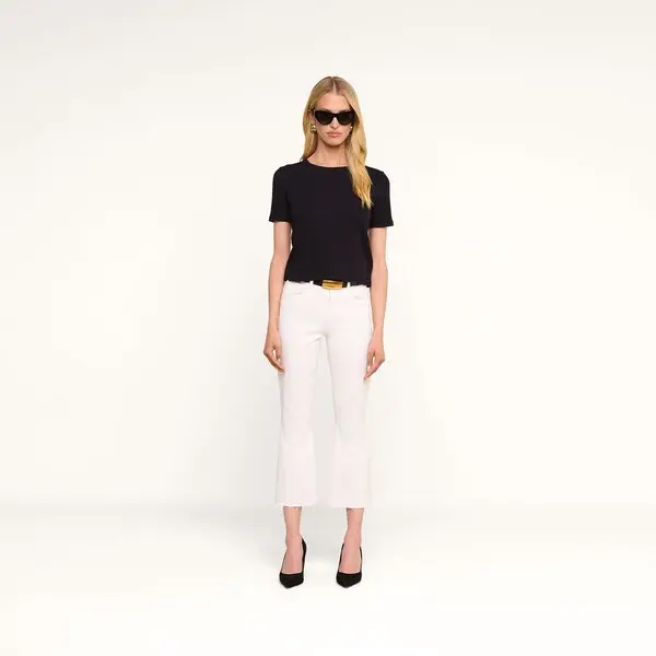 L'Agence Kendra Cropped Flare Jean - Blanc