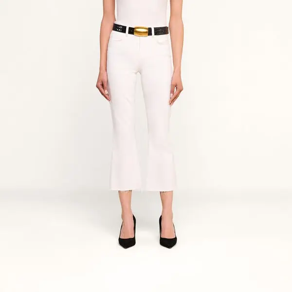 L'Agence Kendra Cropped Flare Jean - Blanc