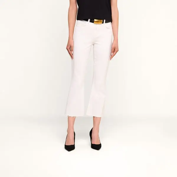 L'Agence Kendra Cropped Flare Jean - Blanc