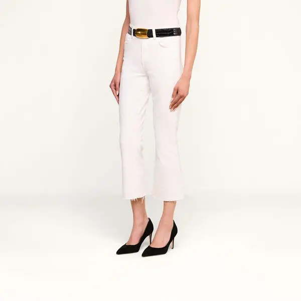 L'Agence Kendra Cropped Flare Jean - Blanc
