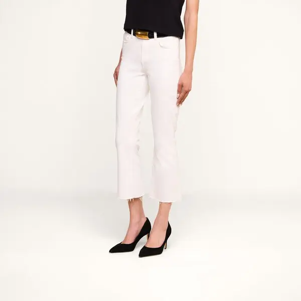 L'Agence Kendra Cropped Flare Jean - Blanc