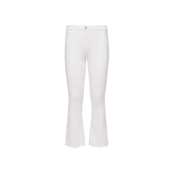 L'Agence Kendra Cropped Flare Jean - Blanc