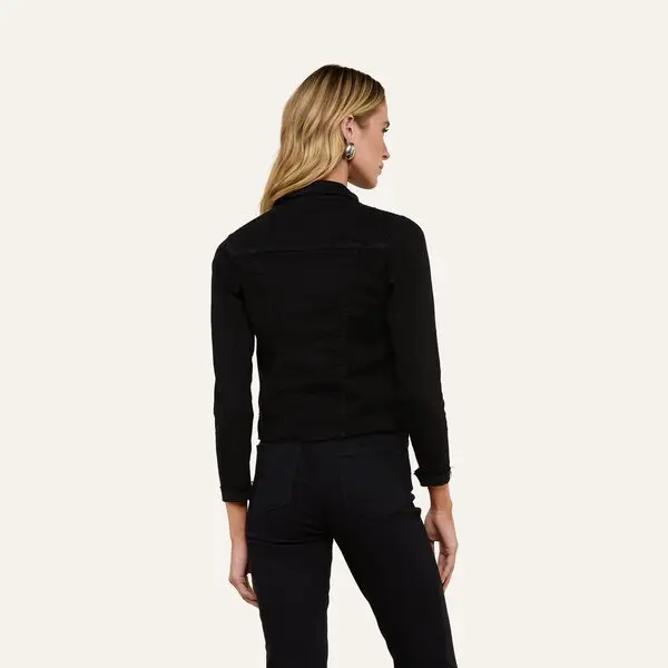 L'Agence Janelle Denim Jacket - Saturated Black