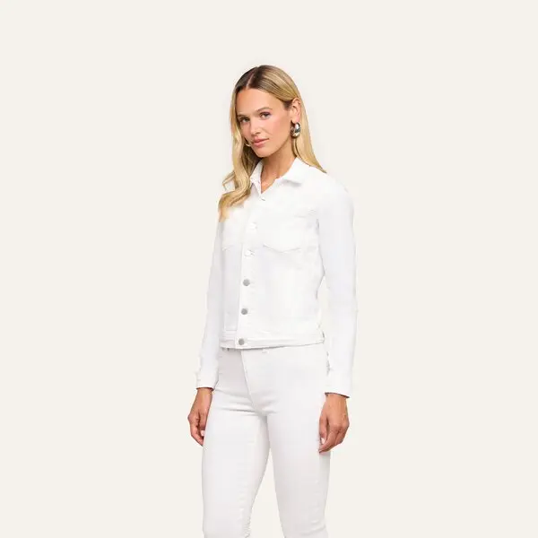 L'AGENCE Celine Denim Jacket - Blanc Destruct