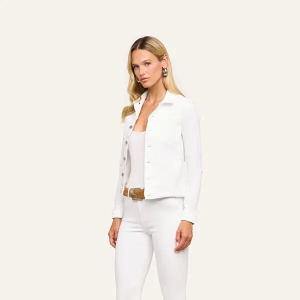 L'AGENCE Celine Denim Jacket - Blanc Destruct