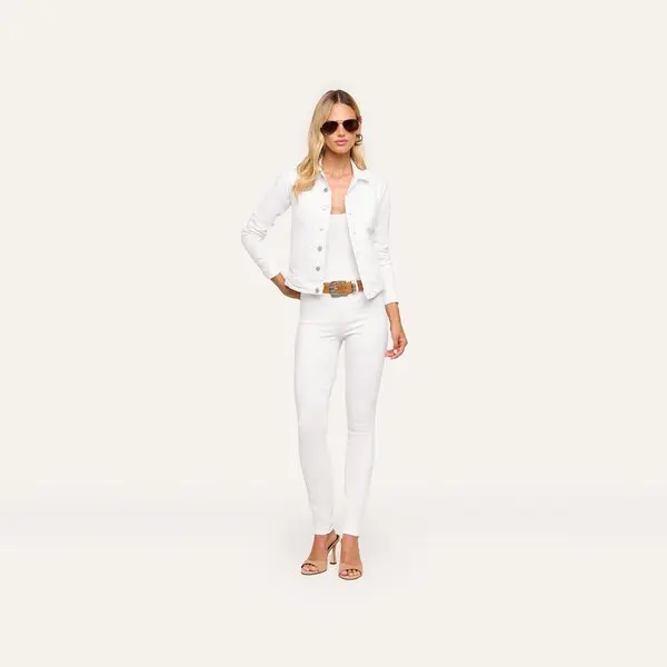 L'AGENCE Celine Denim Jacket - Blanc Destruct