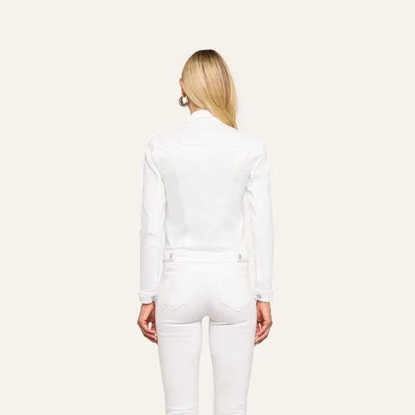 L'AGENCE Celine Denim Jacket - Blanc Destruct