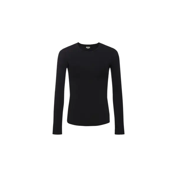 L'Agence Tess Long Sleeve T-shirt - Black Micro Modal