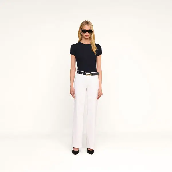 L'Agence Ressi Micro-rib T-shirt - Black Micro Modal