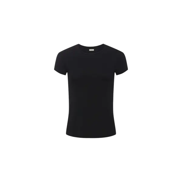 L'Agence Ressi Micro-rib T-shirt - Black Micro Modal