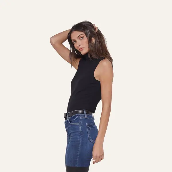 L'Agence Ceci Sleeveless Turtleneck - Micro Modal Black