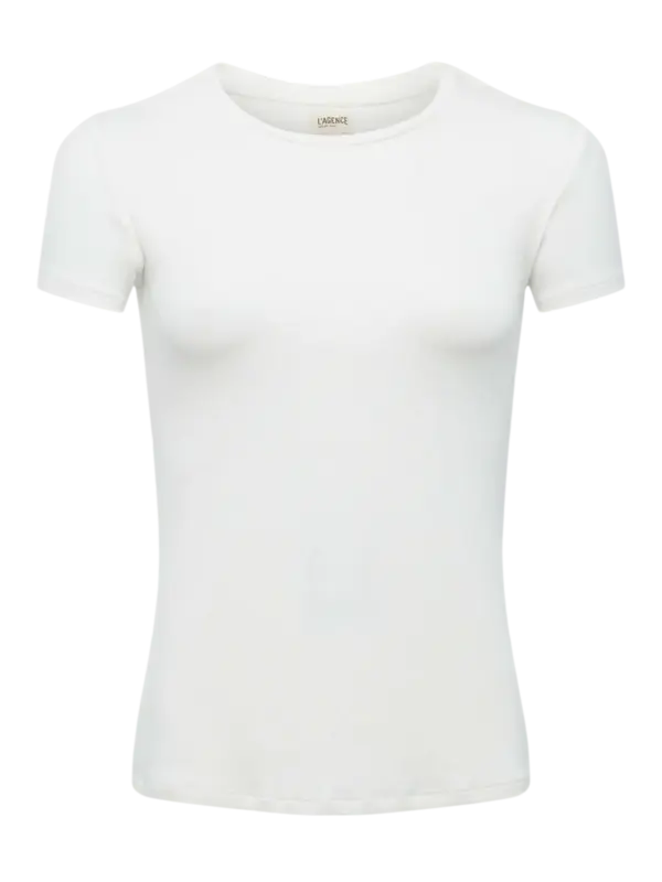 L'Agence Ressi Micro-rib T-shirt - White Micro Modal