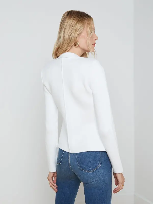 L'Agence Sofia Knit Blazer - White