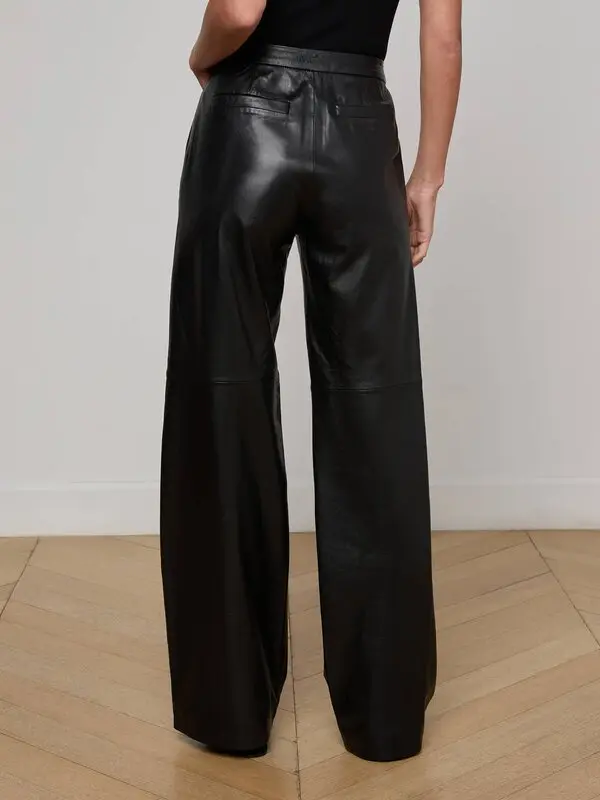 L'Agence Livvy Leather Trouser - Black