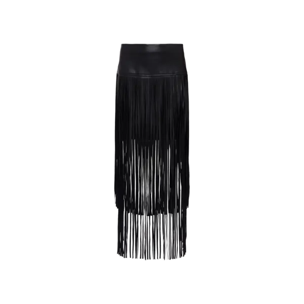 L'Agence Karolina Fringe Skirt - Black