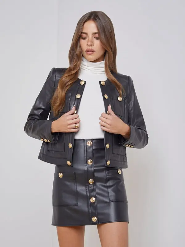 L'Agence Jayde Leather Jacket - Black
