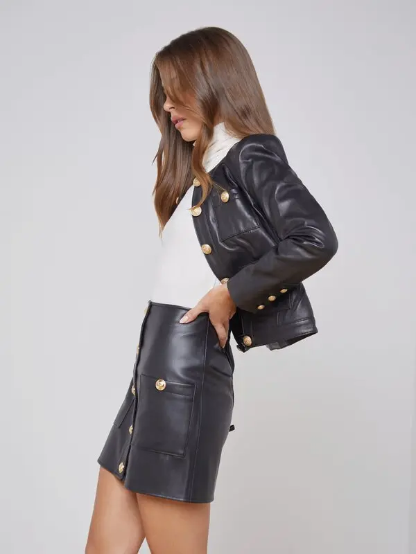 L'Agence Jayde Leather Jacket - Black