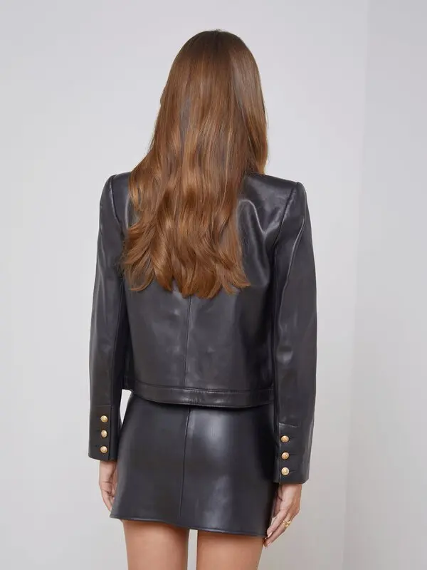 L'Agence Jayde Leather Jacket - Black