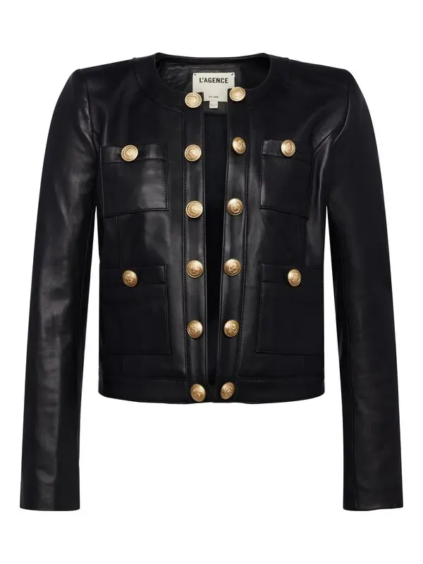 L'Agence Jayde Leather Jacket - Black