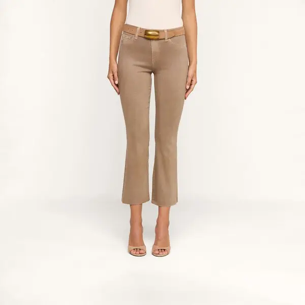 L'Agence Kendra Coated Cropped Flare Jean - Rye Coated