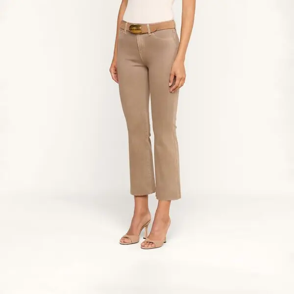 L'Agence Kendra Coated Cropped Flare Jean - Rye Coated